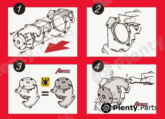 AIRTEX part 1703 Water Pump - Plenty.Parts