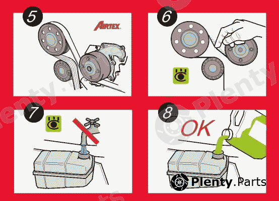 AIRTEX part 1703 Water Pump - Plenty.Parts